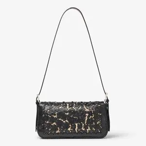 Fendi Baguette® 26424 Black Carved Leather Bag